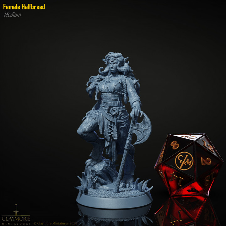 3D Printable Female Halfbreed by Claymore Miniatures