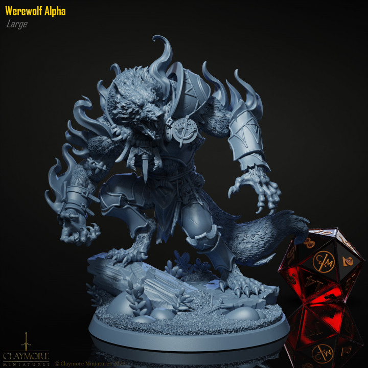 3D Printable Werewolf Alpha by Claymore Miniatures