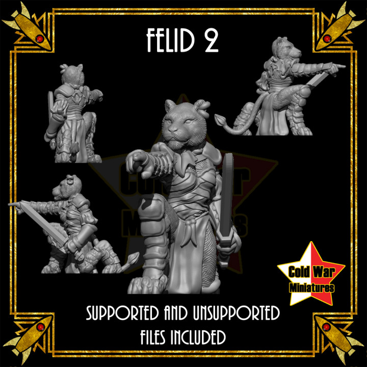 3D Printable Cat People Bundle by Cold War Miniatures