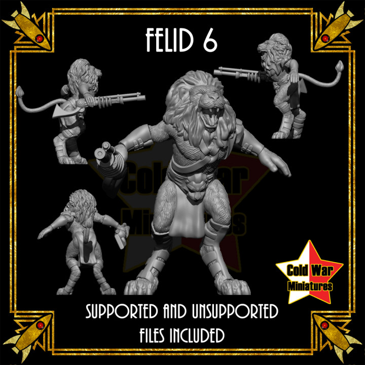 3D Printable Cat People Bundle by Cold War Miniatures