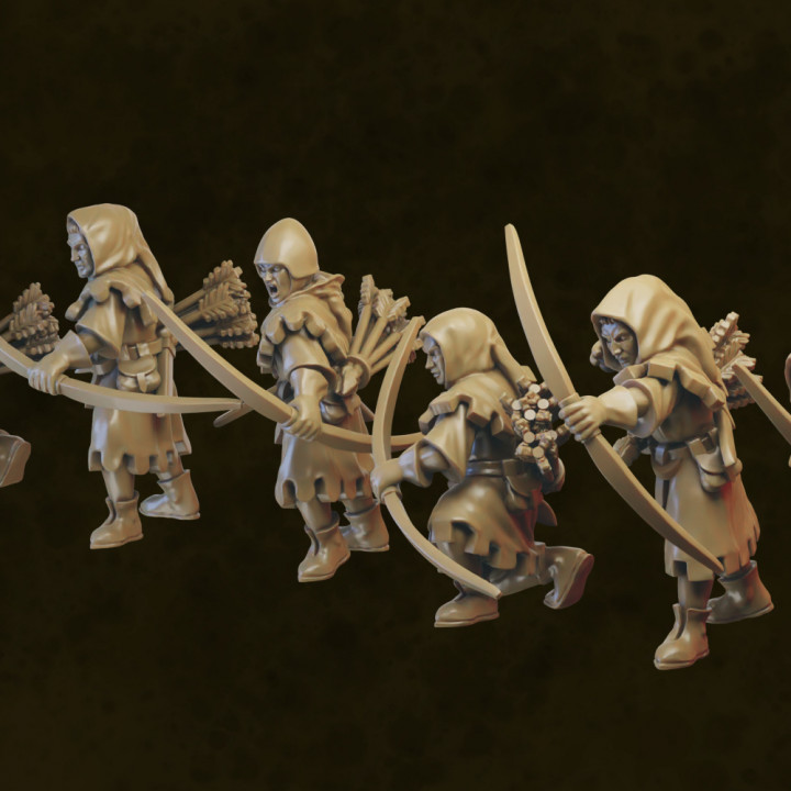 3D Printable Medieval Squires Miniatures (32mm, modular) by Juhász Gergely