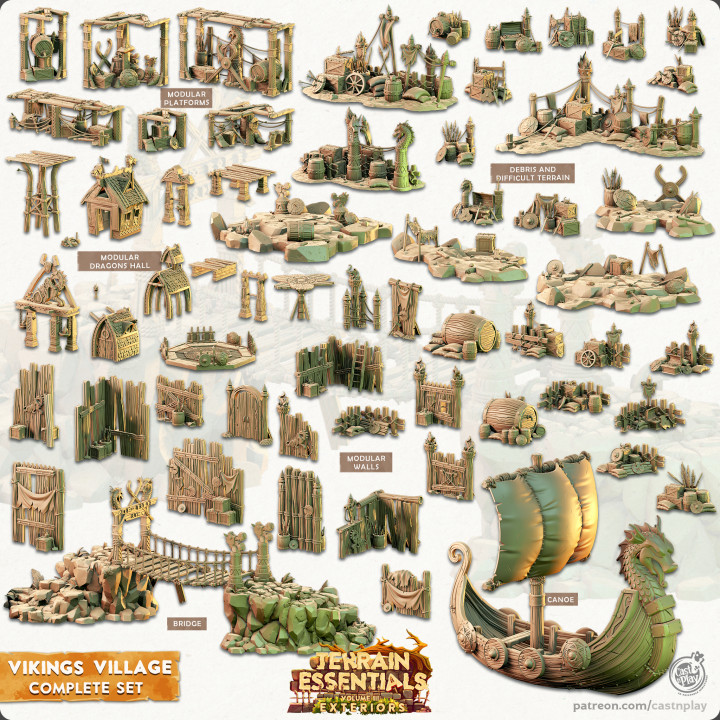 3D Printable Vikings Village Set (Pre-Supported) - Terrain Essentials ...