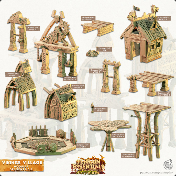 3D Printable Vikings Village Set (Pre-Supported) - Terrain Essentials ...