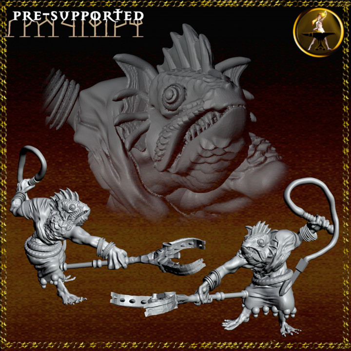 3D Printable Kuo Toa Whip 2/3 - Whiplash by Black Anvil Miniatures