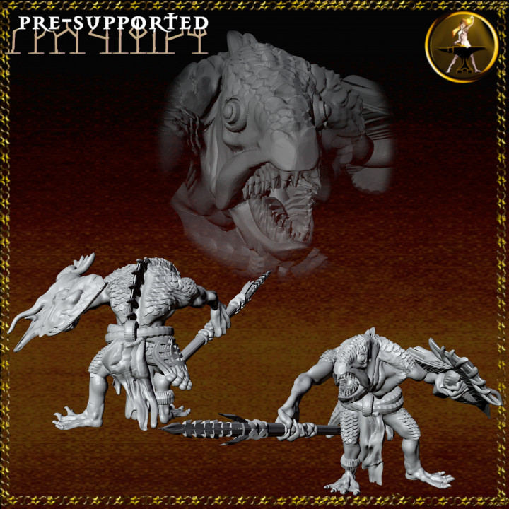 3D Printable Kuo-Toa Bundle - A fishy swarm by Black Anvil Miniatures