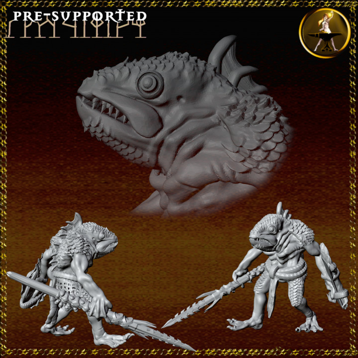 3D Printable Kuo-Toa Bundle - A fishy swarm by Black Anvil Miniatures