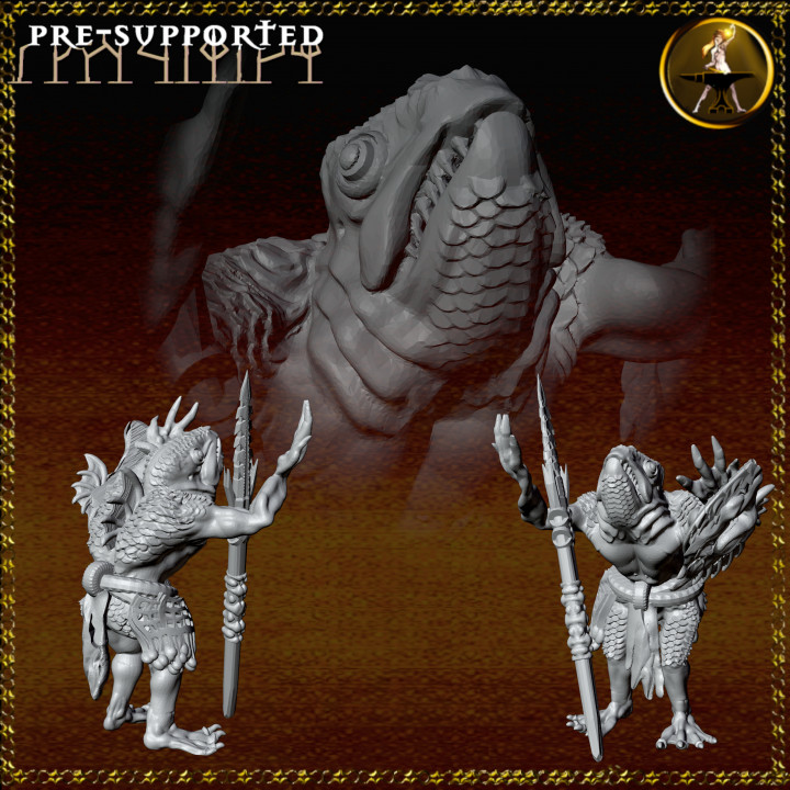 3D Printable Kuo-Toa Bundle - A fishy swarm by Black Anvil Miniatures