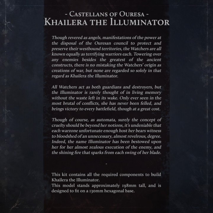 3D Printable Castellans of Ouresa - Khailera the Illuminator by Solwyte Studio