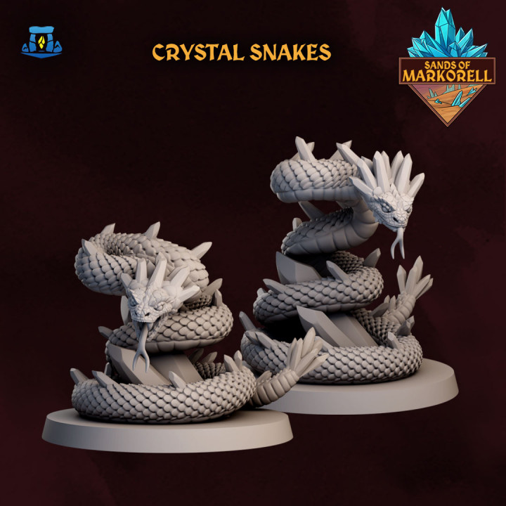 3D Printable Crystal Snakes of Markorell by Wishgate-Studio