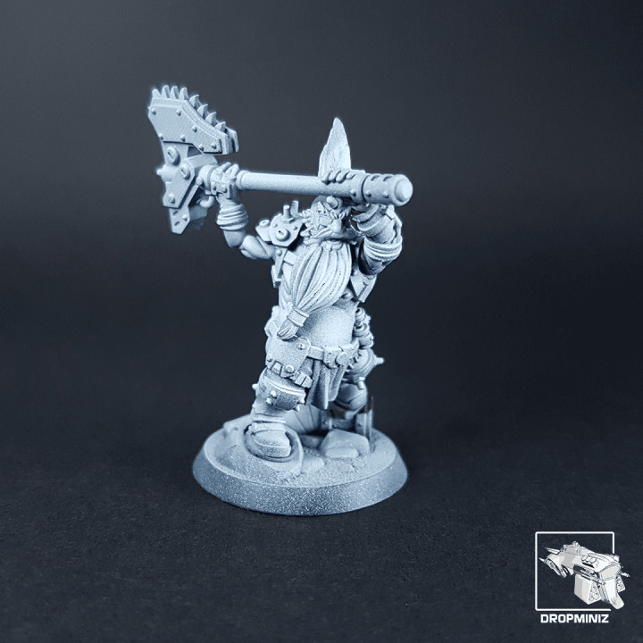 3D Printable Sci-Fi Male Dwarf Slayers by DropMiniz