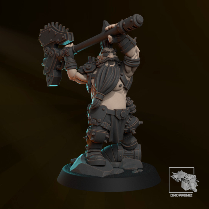 3D Printable Sci-Fi Male Dwarf Slayers by DropMiniz