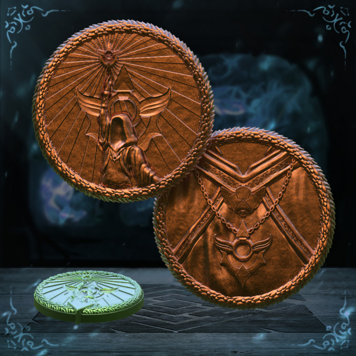 3D Printable CLERIC - CHARACTER CLASS TOKENS by Unchained Games