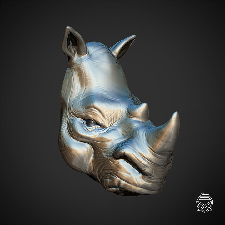 3D Printable Rhino wall hanging by PipeCox