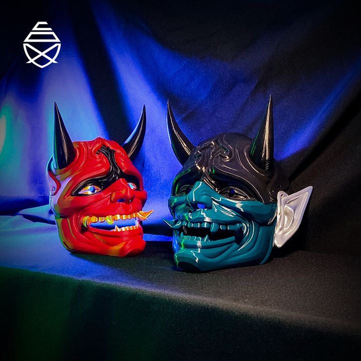 3D Printable Oni Mask by PipeCox