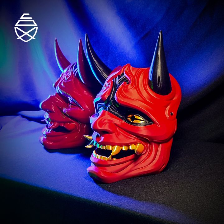 3D Printable Oni Mask by PipeCox