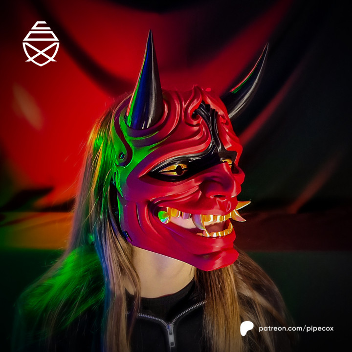3D Printable Oni Mask by PipeCox