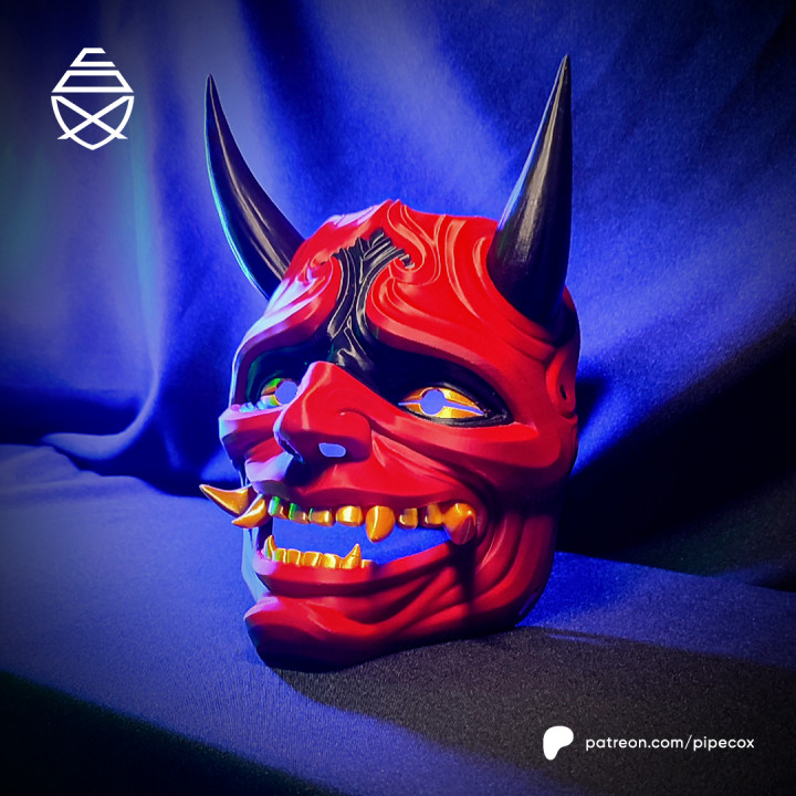 3D Printable Oni Mask by PipeCox