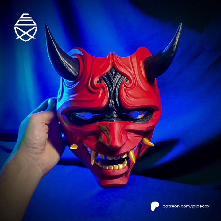 3D Printable Oni Mask by PipeCox
