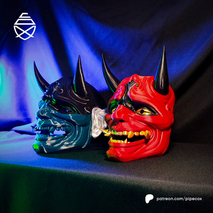 3D Printable Oni Mask by PipeCox