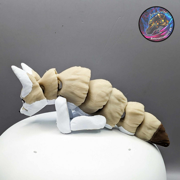 3D Printable Baby Fennec Fox Keychain by Kirsten M