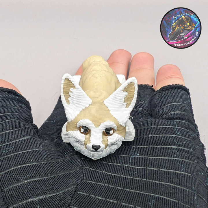 3D Printable Baby Fennec Fox Keychain by Kirsten M