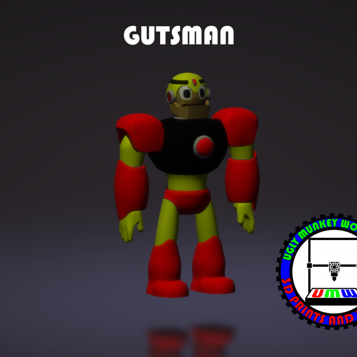 3D Printable Gutsman - Megaman 1 - Robot Master - Figure and Miniature ...