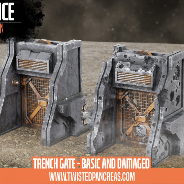 3D Printable Gate (Basic and Damaged) by Twistedpancreas Games