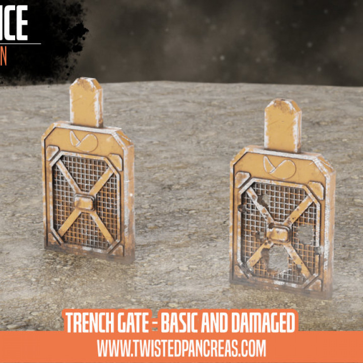 3D Printable Gate (Basic and Damaged) by Twistedpancreas Games