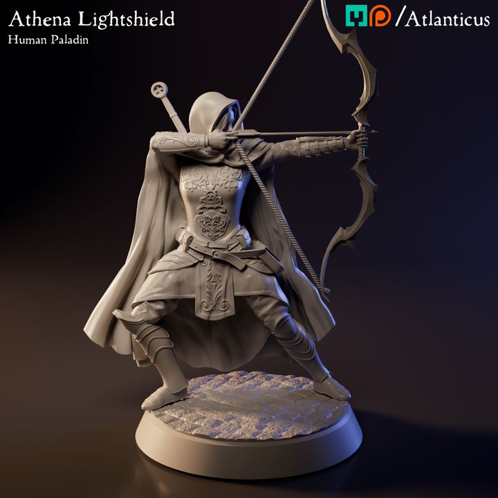 3D Printable Female Human Paladin - Athena Lightshield - BUNDLE by ...
