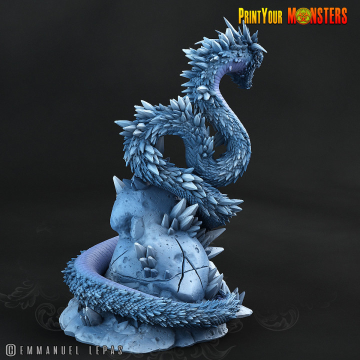 3D Printable GLACIALFANG THE BEHEMOTH SERPENT by PrintYourMonsters