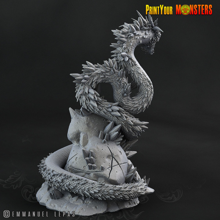 3D Printable GLACIALFANG THE BEHEMOTH SERPENT by PrintYourMonsters