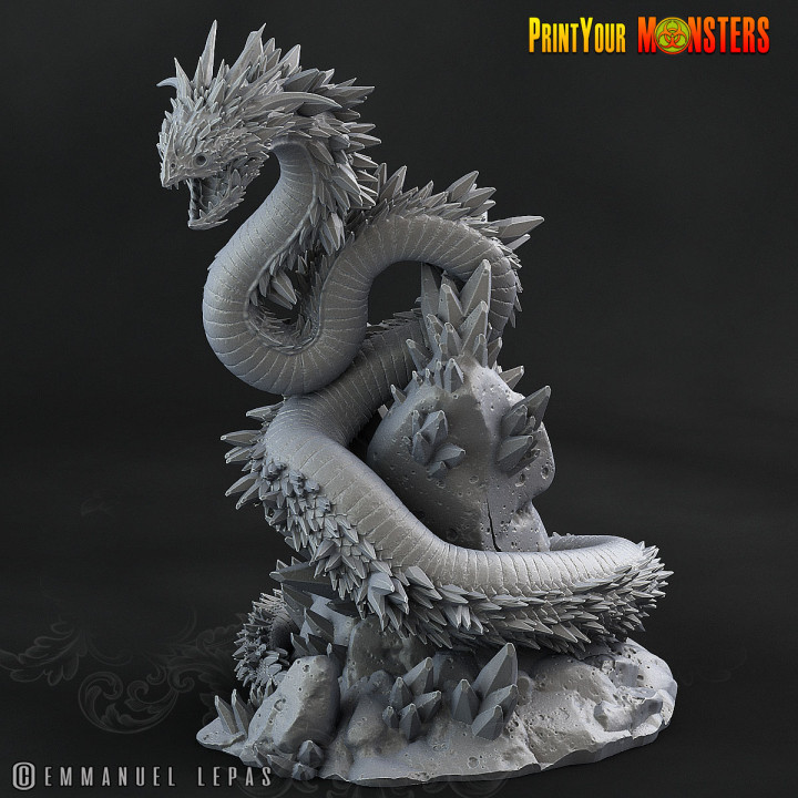 3D Printable GLACIALFANG THE BEHEMOTH SERPENT by PrintYourMonsters