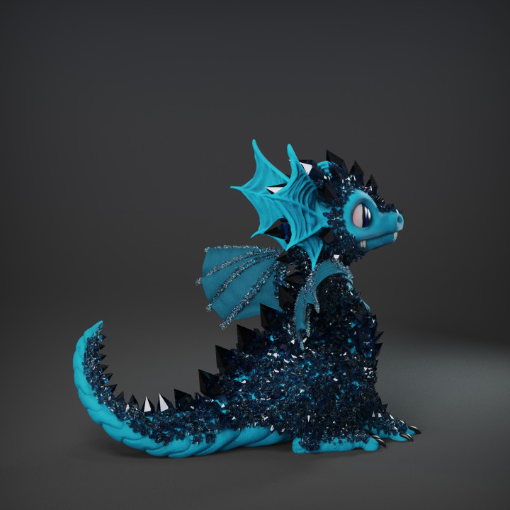 3D Printable Crystal Baby Dragon by Castro3D