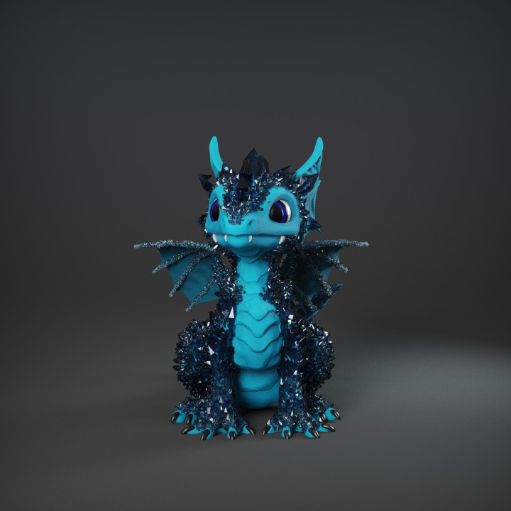 3D Printable Crystal Baby Dragon by Castro3D