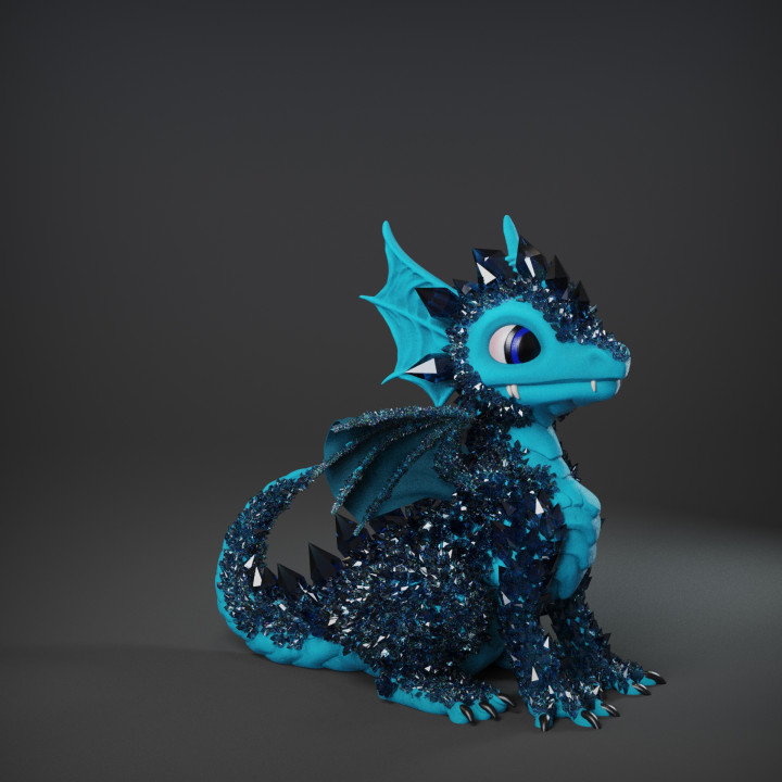 3D Printable Crystal Baby Dragon by Castro3D