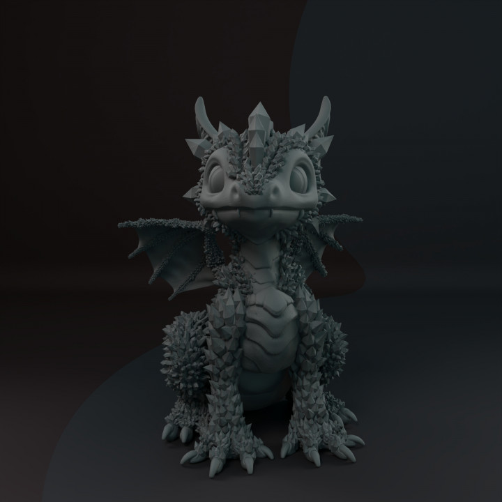 3D Printable Crystal Baby Dragon by Castro3D