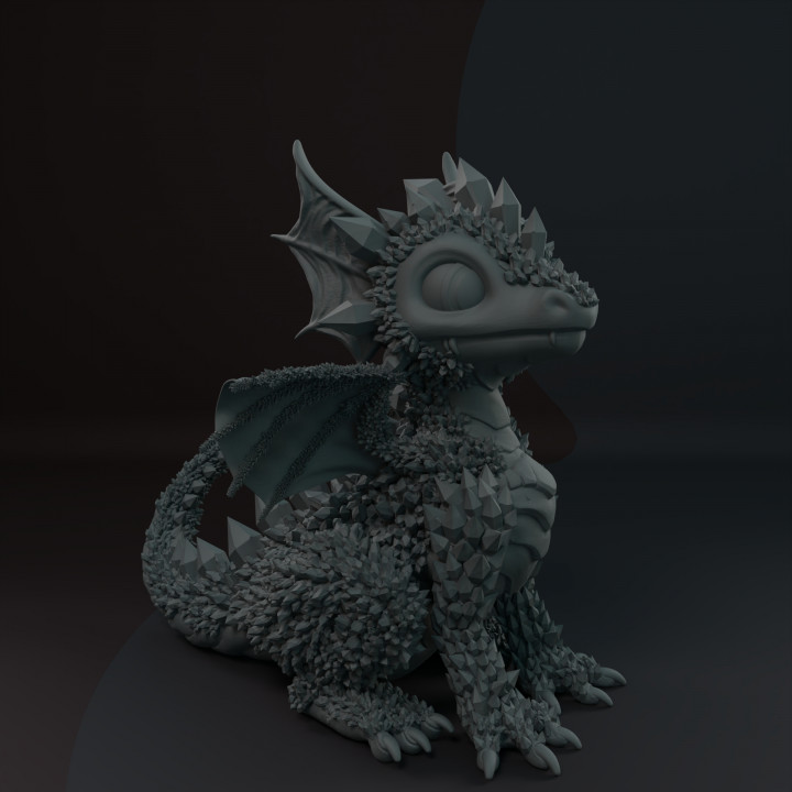 3D Printable Crystal Baby Dragon by Castro3D