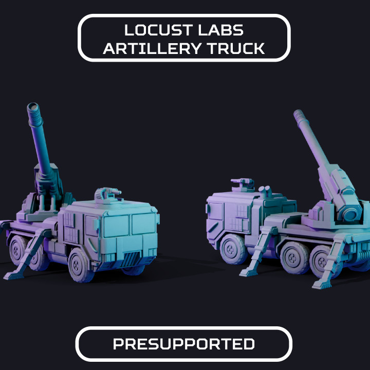 3D Printable 6mm Artillery Truck by Locust_Labs