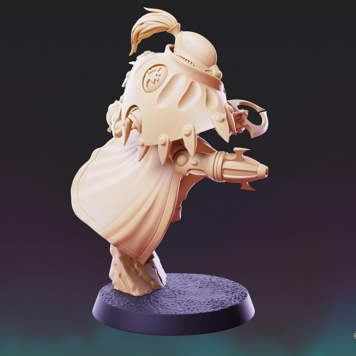 3D Printable Space Elf Void Dancer Male Leader by PSMiniatures