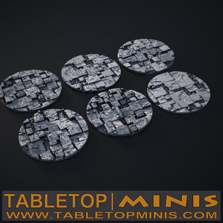 3D Printable Broken Tiles 70mm x 70mm Base Toppers by TableTopMinis