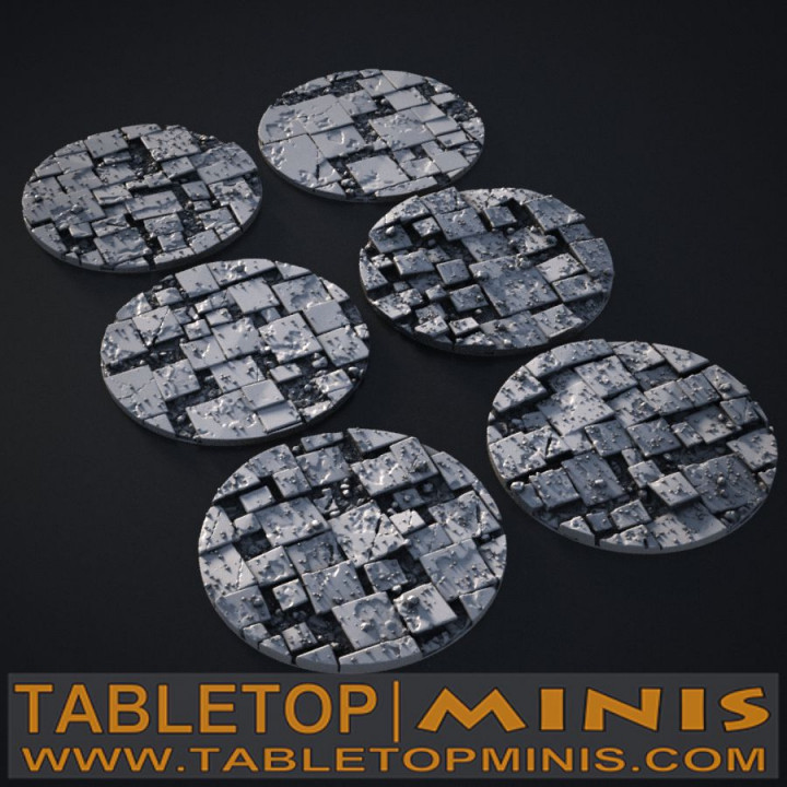 3D Printable Broken Tiles 70mm x 70mm Base Toppers by TableTopMinis