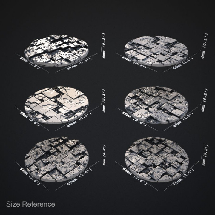 3D Printable Broken Tiles 70mm x 70mm Base Toppers by TableTopMinis