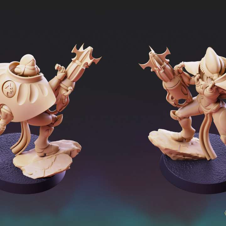 3D Printable Space Elf Void Dancer Female Pose 2 + Pinup by PSMiniatures