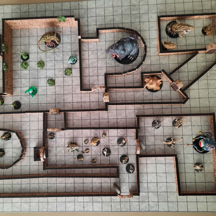 3D Printable Magna-Build DUNGEON WALLS Base Set 1 -Magnetic RPG Terrain ...