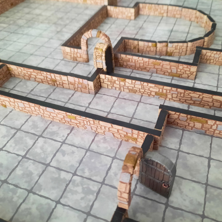 3D Printable Magna-Build DUNGEON WALLS Base Set 1 -Magnetic RPG Terrain ...