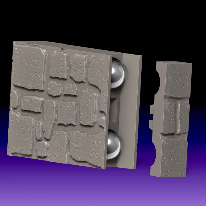 3D Printable Magna-Build DUNGEON WALLS Base Set 1 -Magnetic RPG Terrain ...
