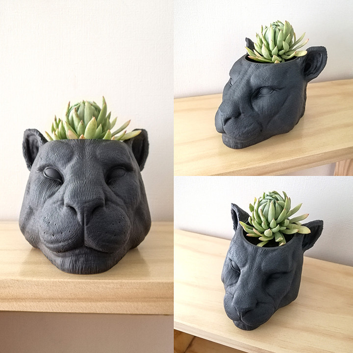 3D Printable Flowerpot Puma by PipeCox