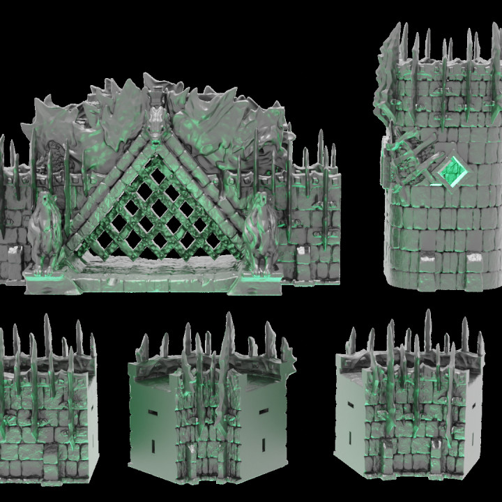 3D Printable Modular Walls and Gate ~ Kingdom of Azragor by Conquest ...