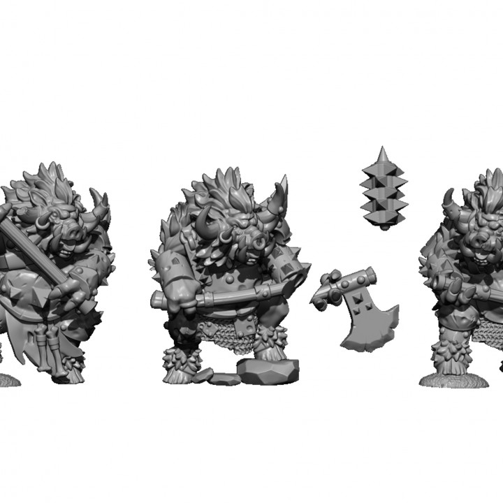 3D Printable Ogre pigs by MOMminiatures