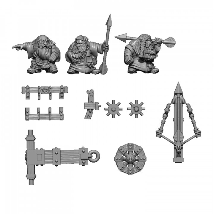 3D Printable Bolt Launcher dwarf by MOMminiatures